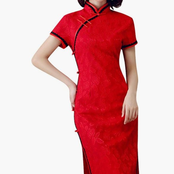 Dresses | Womens Cheongsam Floral Embroidered Short Sleeve Chinese ...
